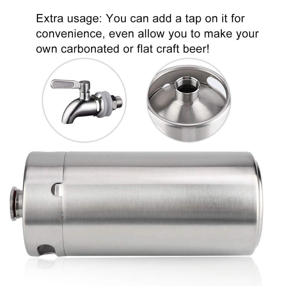 4L Stainless Steel Beer Barrel Mini Keg Newest Bee... – Grandado