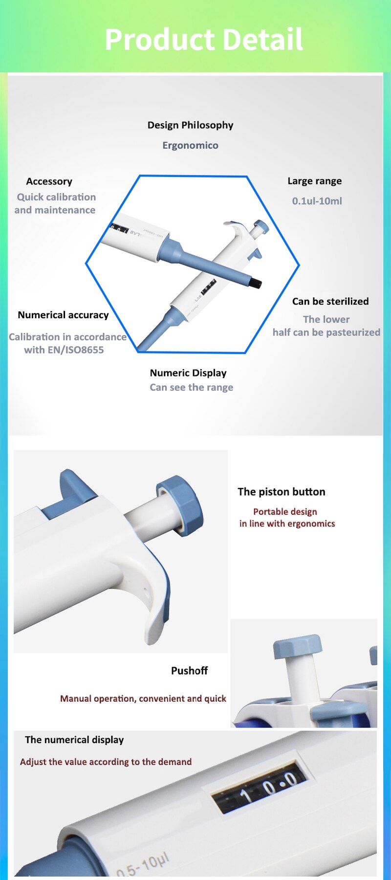 20-200ul Lightweight Pipette Lab pipettes cover vo... – Grandado