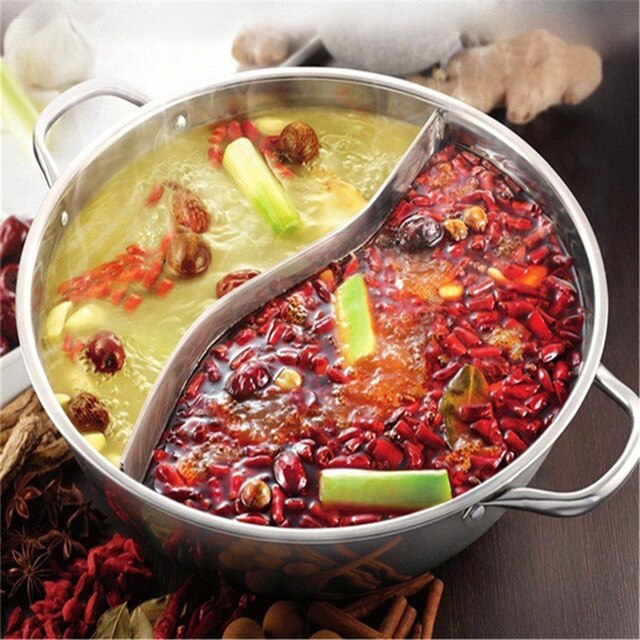 Gryde dobbelt opdelt rustfrit stål 30/32/34/36cm k... – Grandado