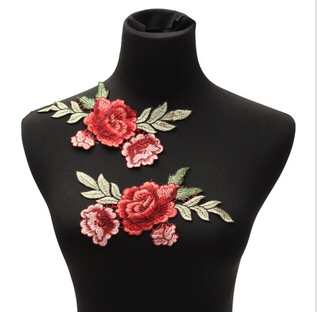 Broderi rose blomst sy på patch badge taske jeans ... – Vicedeal