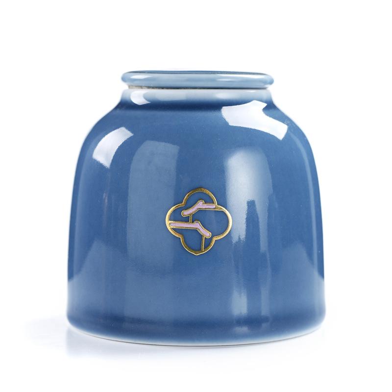 Blue Chinese Tea Caddies Blue Color Ceramic Tea Bo... – Grandado