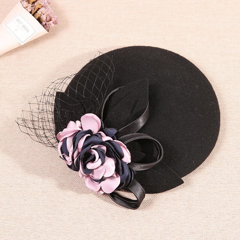 Dames Hoed Met Sluiers Wollen Mesh Hoed Vrouwen We... – Grandado