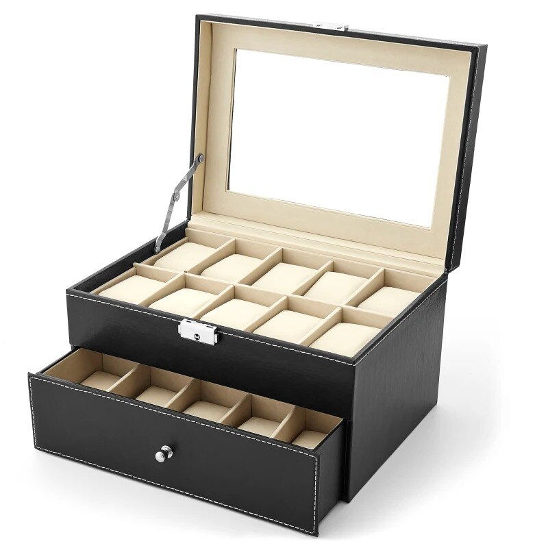 2/3/6/10/12/20 Slots Leather Watch Display Boxes W... – Grandado