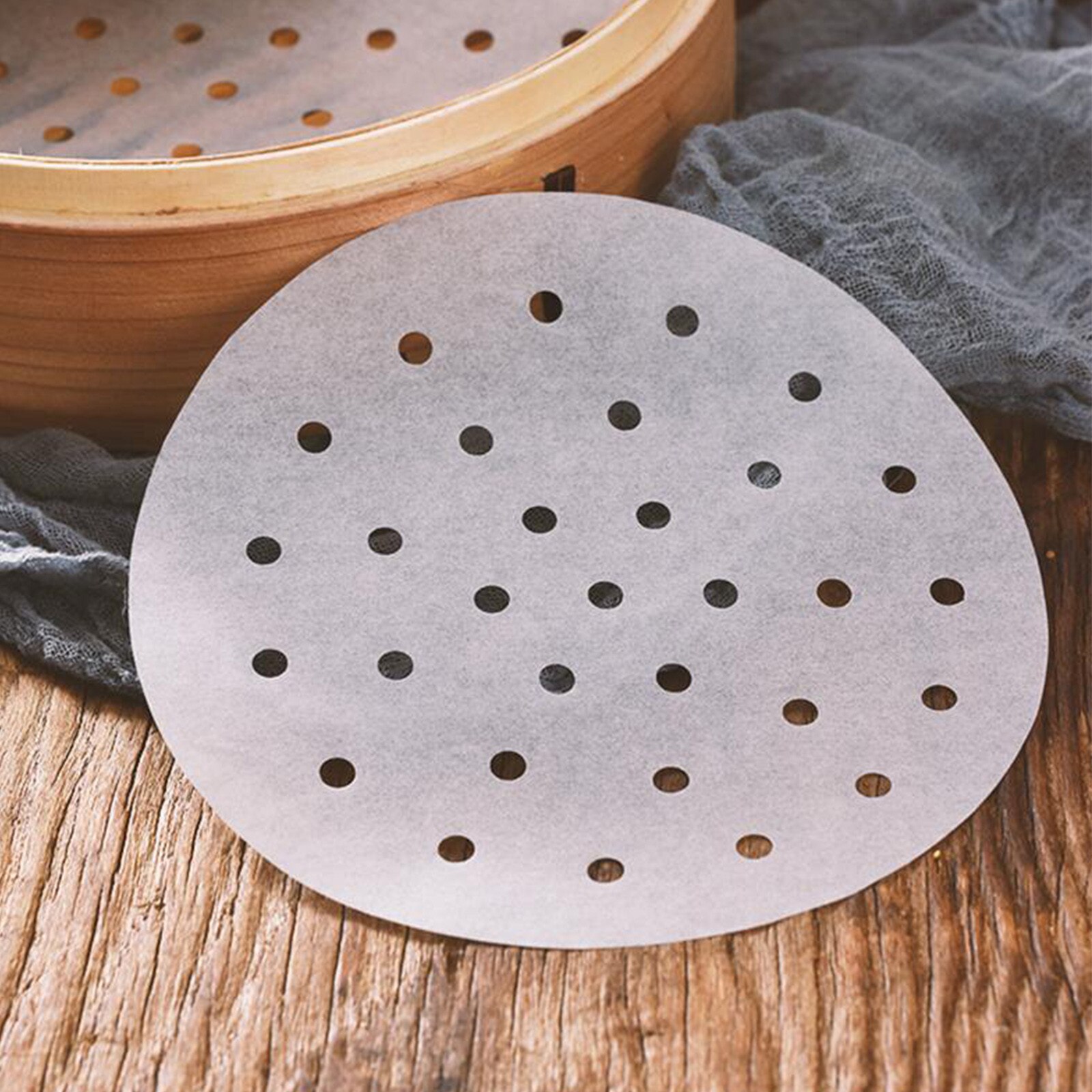 40# Round Air Fryer Non-stick Steamer Pad Perforat... – Grandado