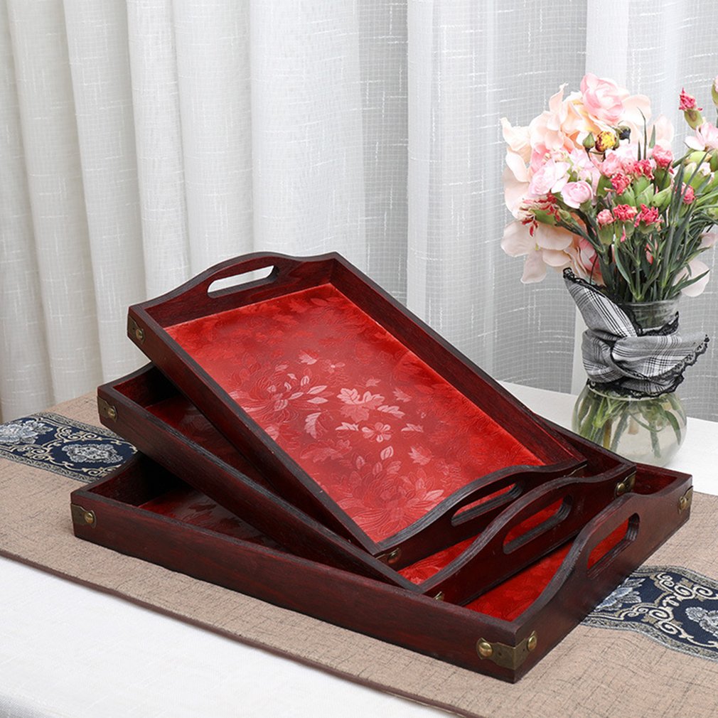 Wooden Serving Trays With Handle Rectangle - Multi... – Grandado