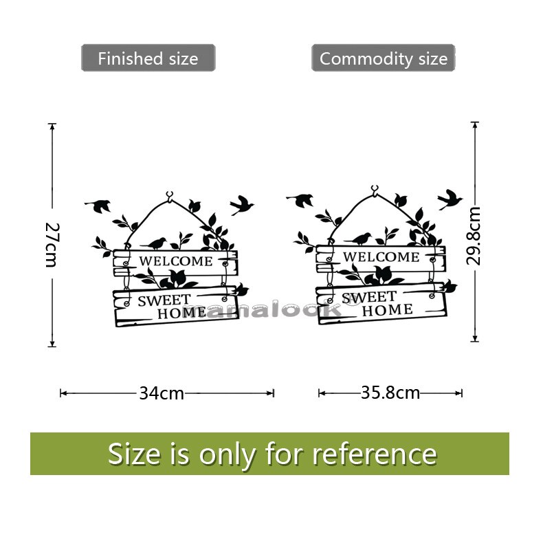 welcome sweet home quotes wall stickers home decor... – Grandado
