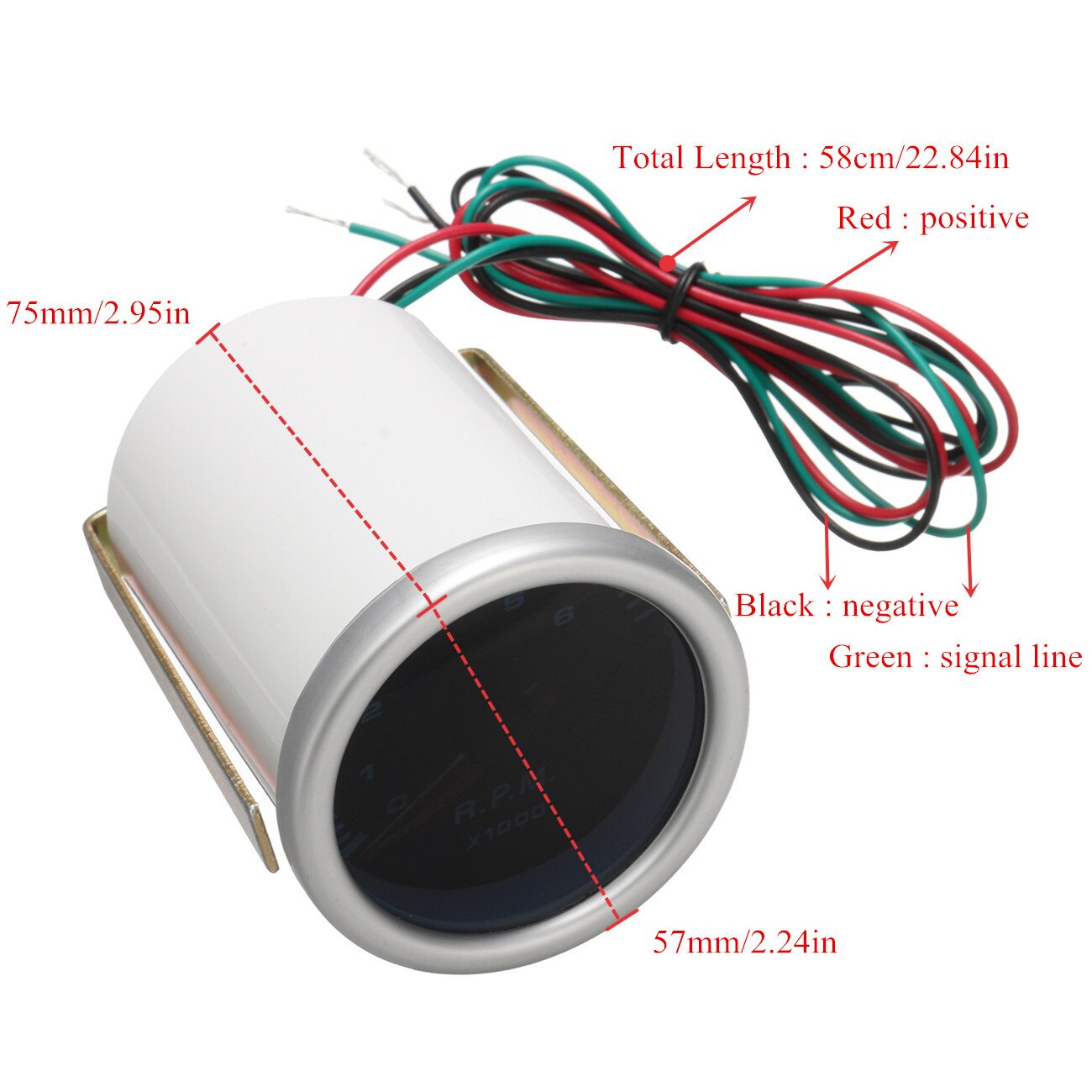 2 tum 52mm varvräknare instrument universal bil va... – Vicedeal