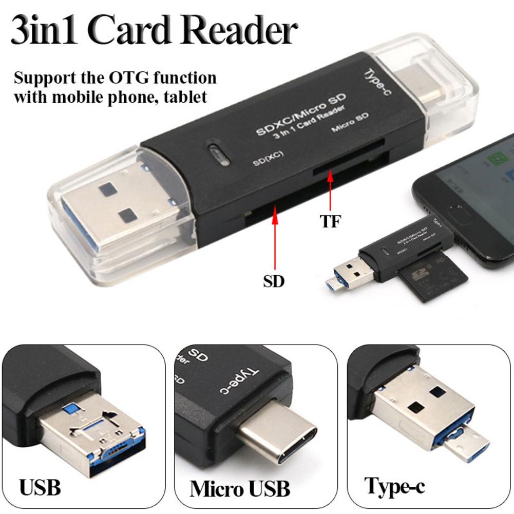 Card Reader Adapter 3in1 USB3.1 USB-C TF Type C SD... – Grandado