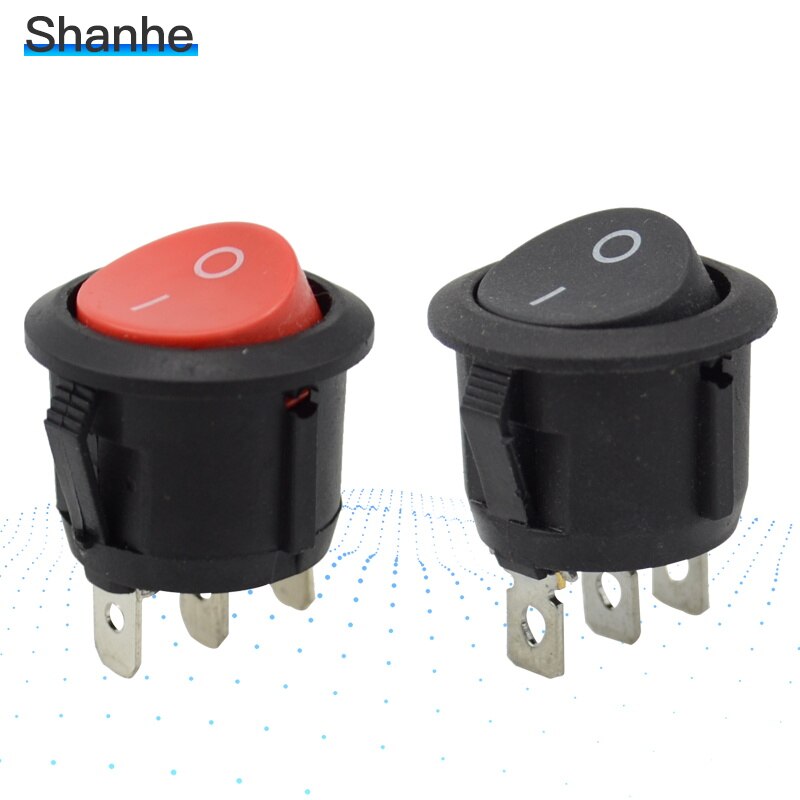 20MM Round Red/Black 3 Pin SPDT ON-OFF Rocker Swit... – Grandado