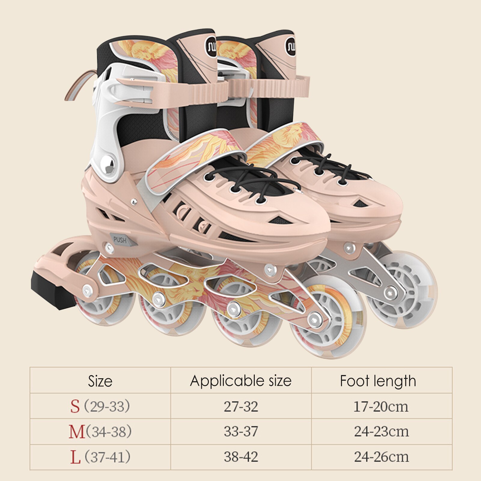 Inline Fitness Skates Hohe Elastische PU Glow 4 Rä... – Grandado