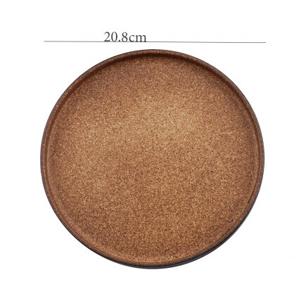 Ceramic Pottery Ceramics Flat Plates Dishes Dark Y... – Grandado