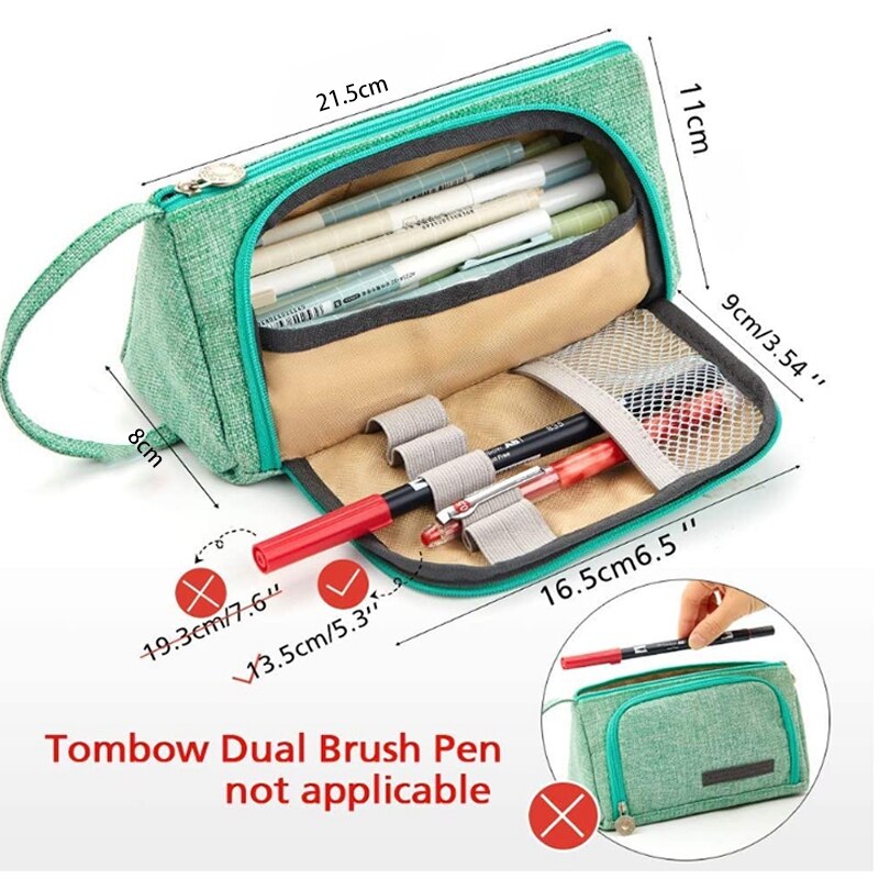 Angoo Pure Color Pencil Case, Multi Slot Pen Bag, ... – Vicedeal