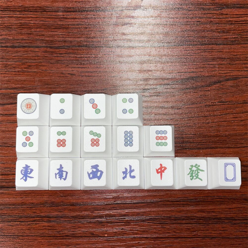 Mahjong 16 Keys PBT Keycaps R4 1U DIY keyboard Che... – Grandado