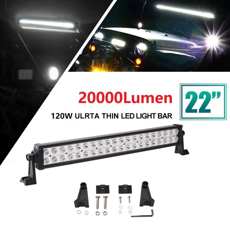 22 Inch 120W LED Work Light Bar 6000K Spot Offroad... – Grandado