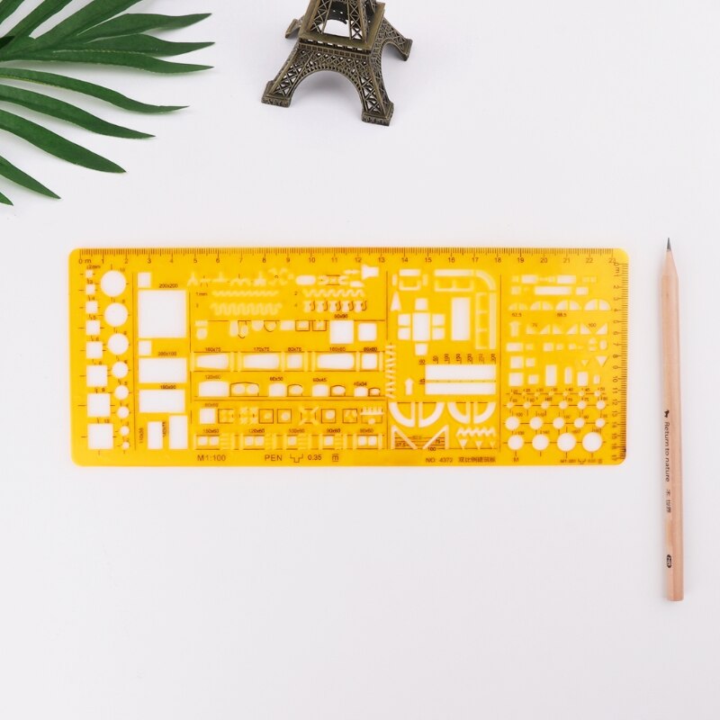 Architectural Template Ruler Drawing Stencil Measu... – Vicedeal