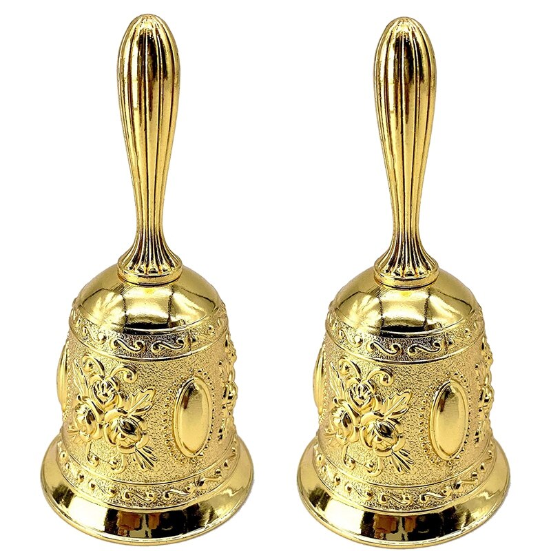 2Pcs Antique Hand Bell Call Bell Multi-Purpose Bel... – Grandado