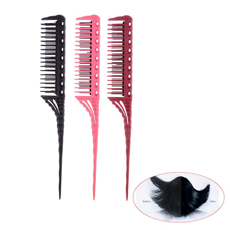 3-Row Teeth Teasing Comb Detangling Brush Tail Com... – Vicedeal