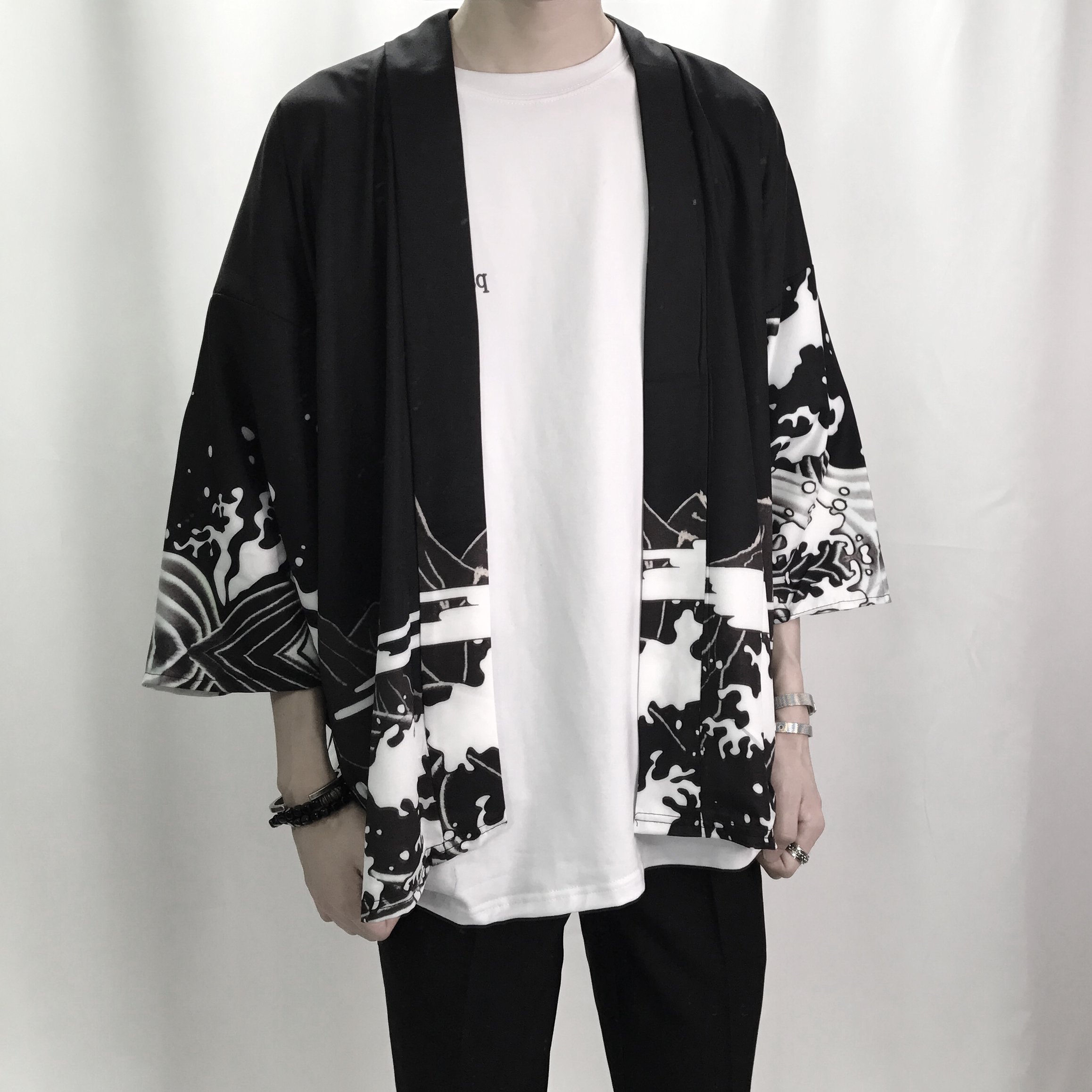 mens kimono japanese clothes streetwear casual man... – Grandado