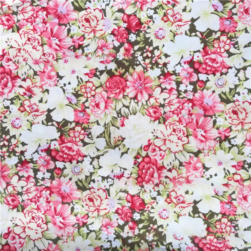 peony floral peach skin fabric vintage print fabri... – Grandado