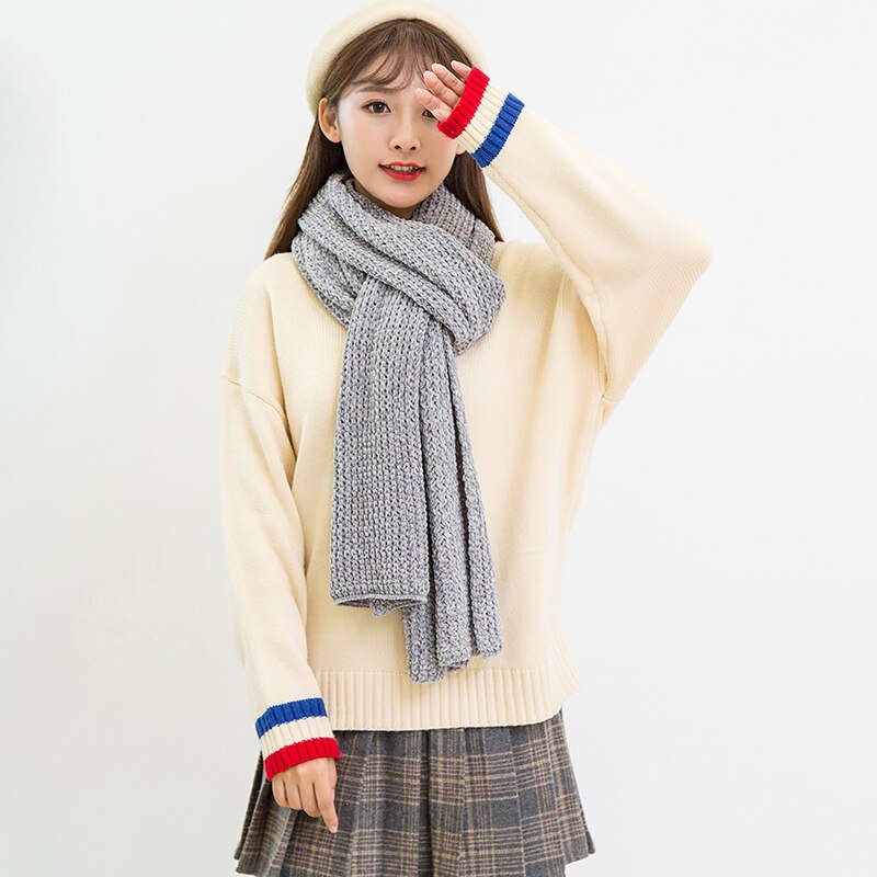 Scienwear Chenille knitted solid color scarf Knit ... – Grandado