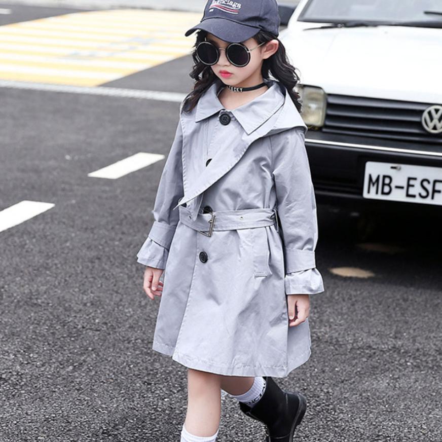 Girls Trench Coats Single Breasted Jackets For Gir... – Grandado