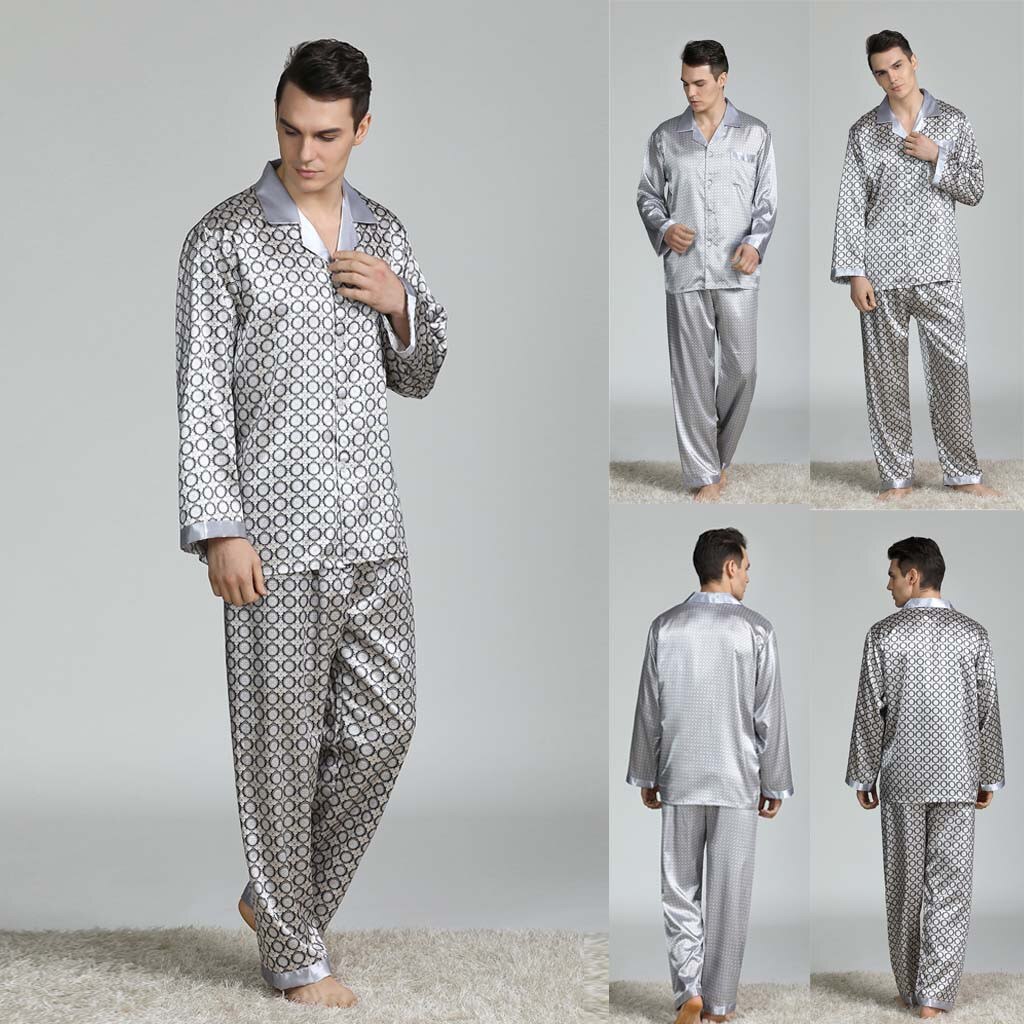 Men's mens pajamas men sleepwear Long-sleeved paja... – Grandado