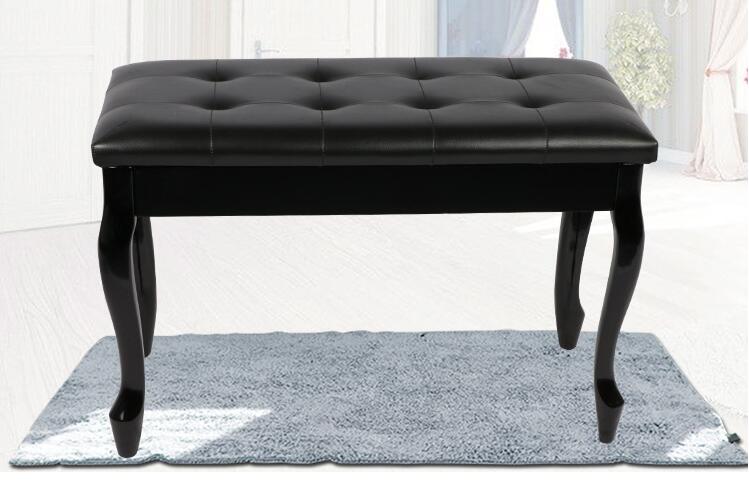 Double bookcase solid wood piano stool pu leather ... – Grandado