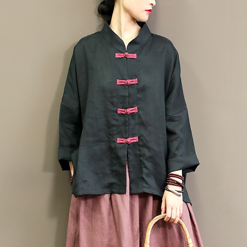 Chinese Style Clothing Women Linen Traditional Top... – Grandado