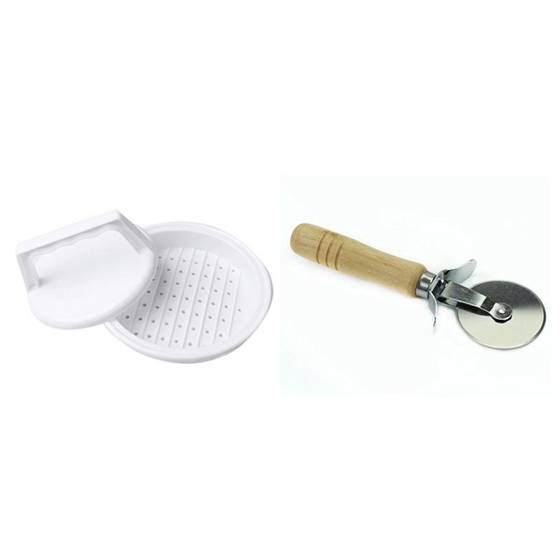 1Pcs Rvs Houten Handvat Pizza Wheel Cutter & 1... – Vicedeal