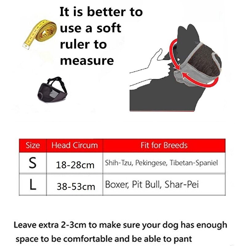 Short Snout Dog Muzzles Adjustable Breathable Mesh... – Vicedeal
