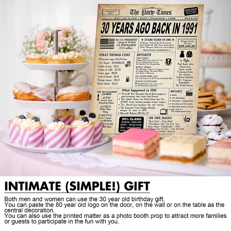 Classy Vintage Table Decor Birthday Card Poster 30... – Grandado