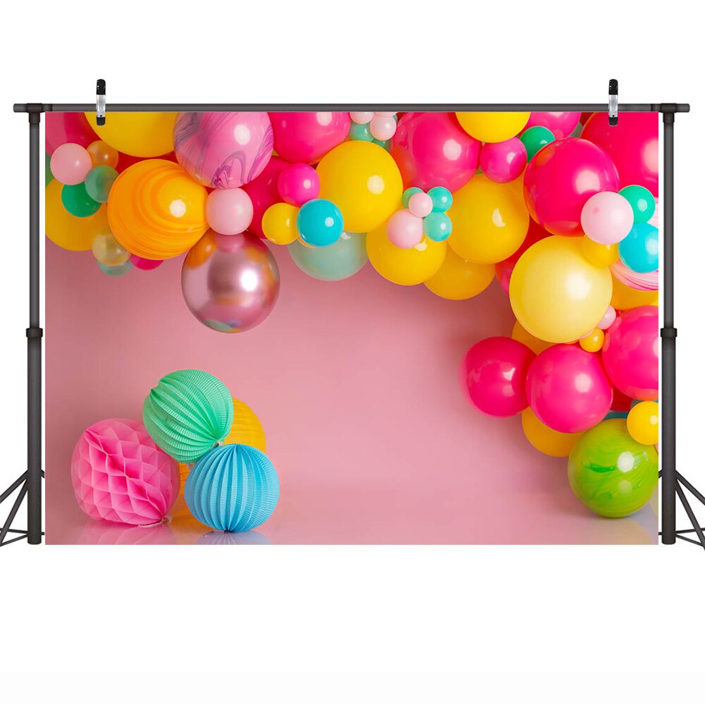 Colorful Balloons Children Birthday Cake Smash Bac... – Grandado