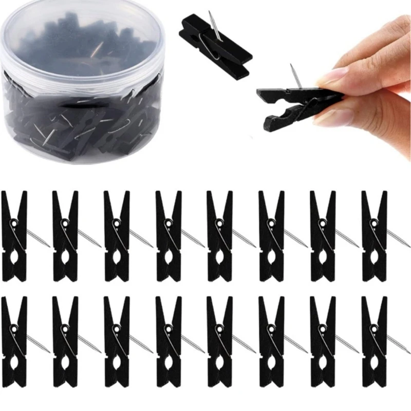 Wood Drawing Pins Push Pins with Clips Cork Board ... – Grandado