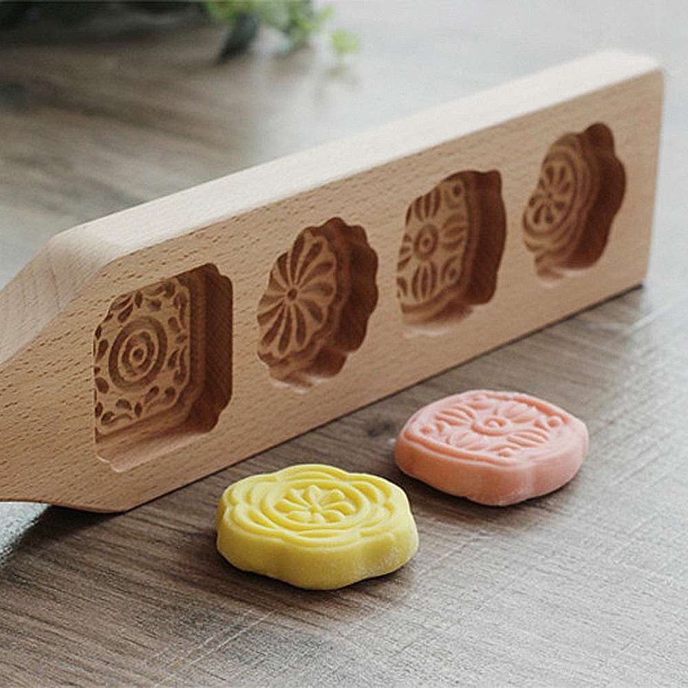 Wooden Moon Cake Mooncake Decoration Mold Mould Fl... – Grandado