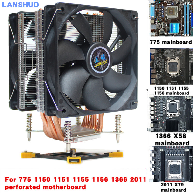 3/4PIN RGB LED CPU Cooler 6-Heatpipe 12V 12cm 2-Fa... – Grandado