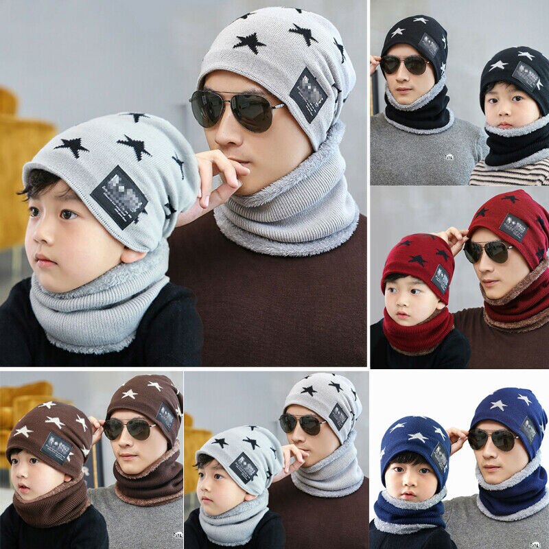 Herr vintermössa halsduk 2 st set vuxen barn mjuk ... – Grandado