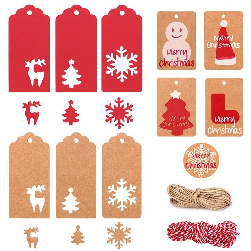 220Pcs Christmas Paper Tags Kraft Paper Tags Hang ... – Vicedeal