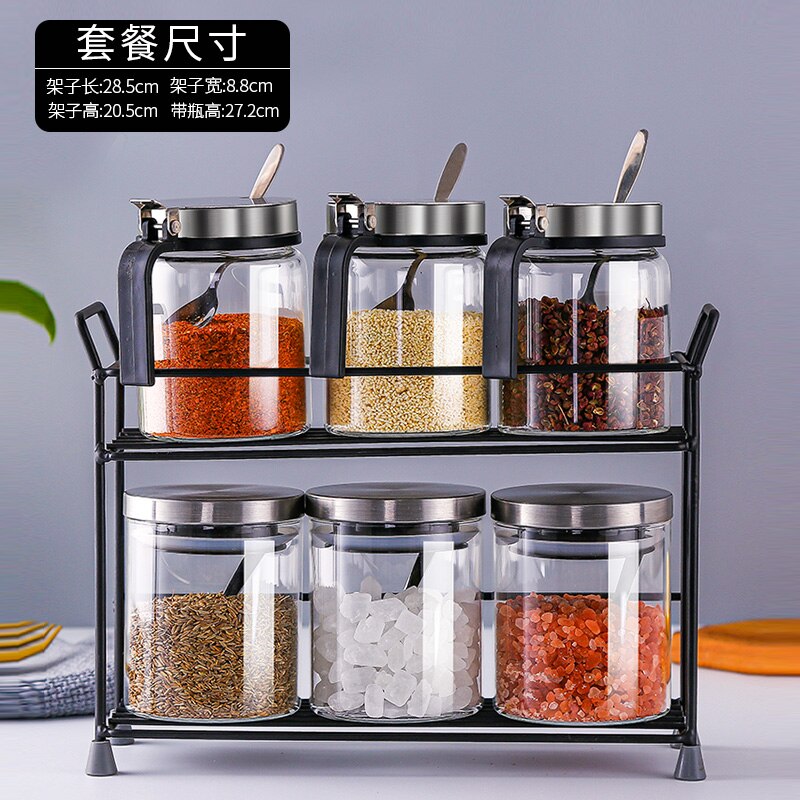 Glass Spice Jars Set Salt and Pepper Shakers Sugar... – Grandado