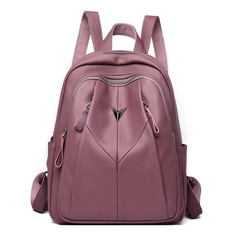 Retro Women's Korean Backpack Soft PU Leather ... – Grandado