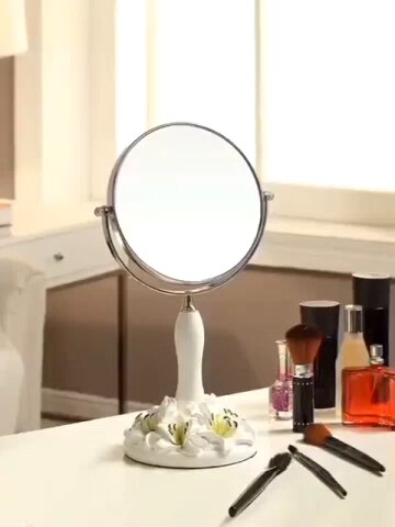 Bedroom european white lily princess makeup mirror... – Vicedeal