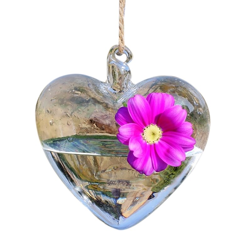 Hartvormige glazen hangvaas, fles, terrarium, cont... – Vicedeal