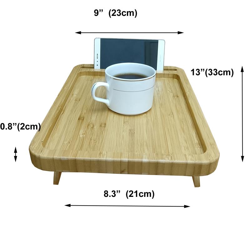 sofa Side Tables tray Natural Bamboo Sofa Armrest ... – Grandado