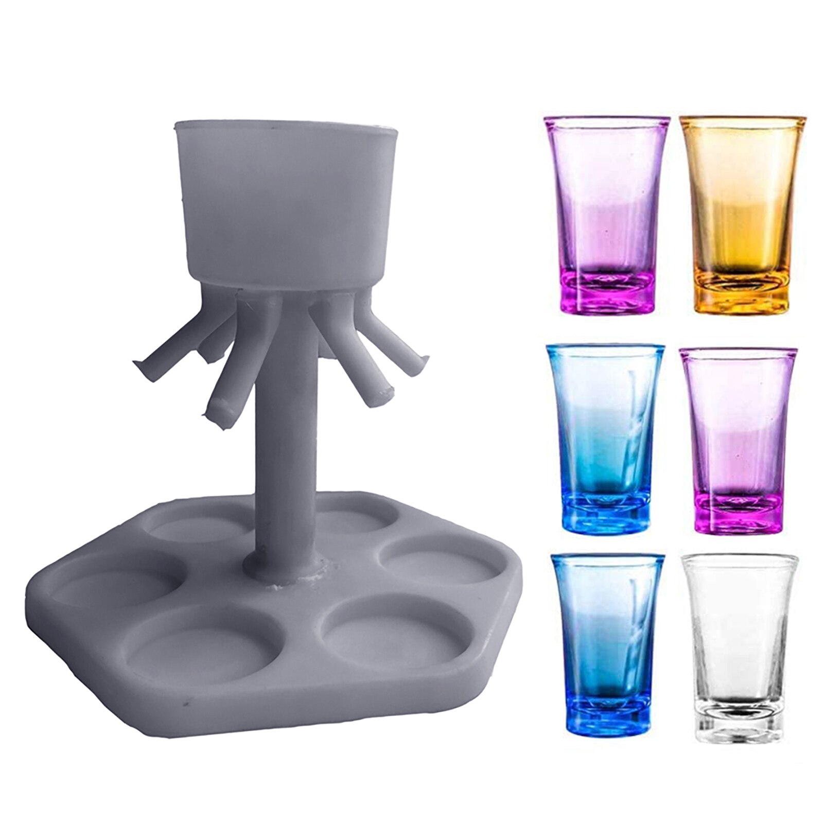 Zeshoekige 6 Shot Glas Cocktail Dispenser Revolvin... – Vicedeal