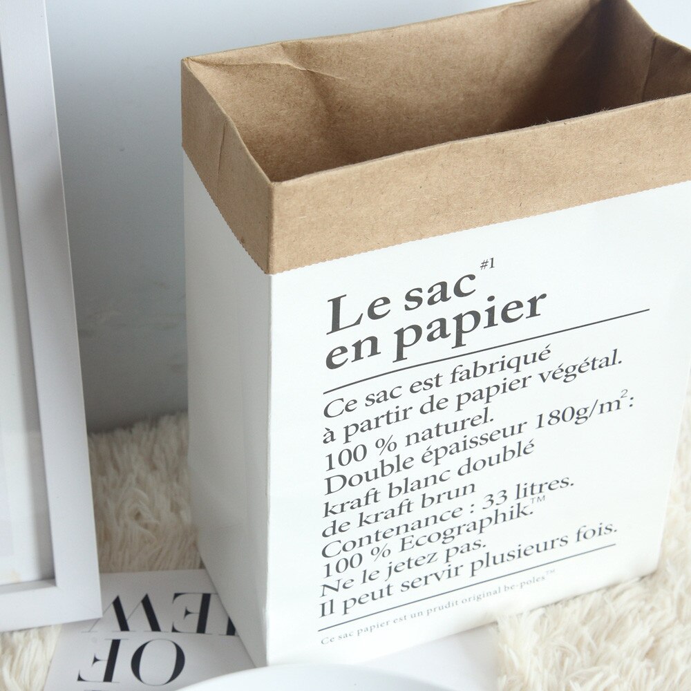 Cute Storage Bag Kraft Paper Laundry Bag Baby Kids... – Grandado