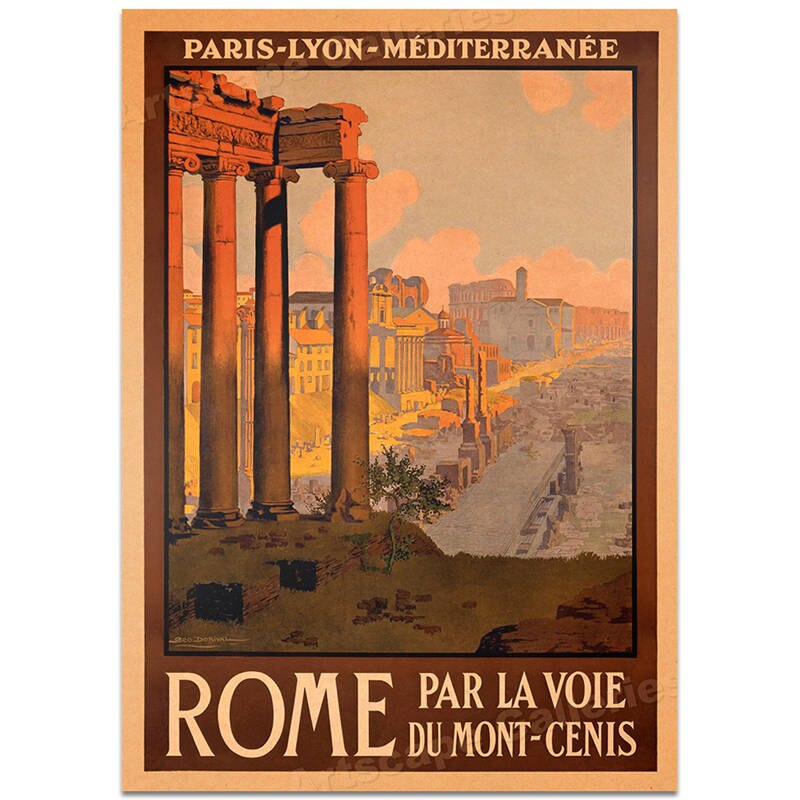 Italy Rome City Travel Poster Hand Painted Tourist... – Vicedeal