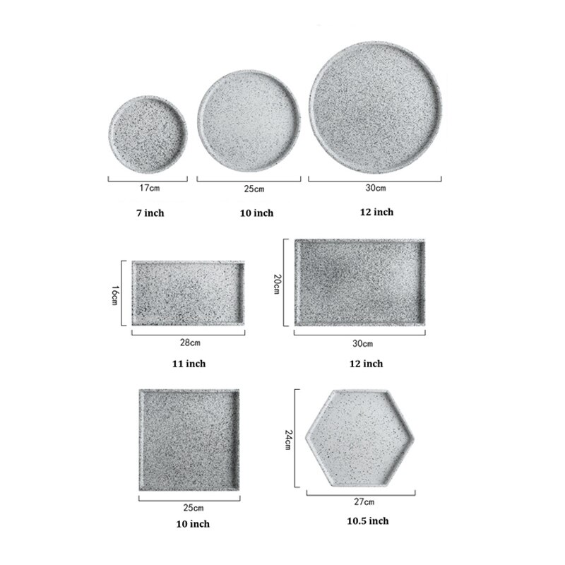 Ceramic Pastry Breakfast Plate Imitation Granite S... – Grandado