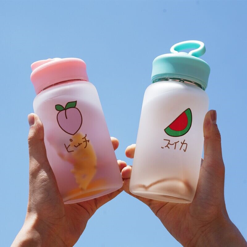 500ML Cute fruit Glass water bottle Kawaii Cartoon... – Vicedeal
