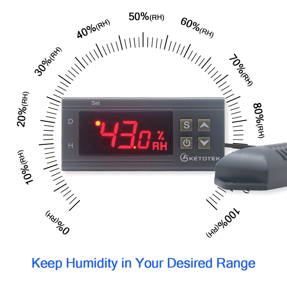 1% ~ 99%RH Digital Humidity Controller Red Led Dis... – Grandado