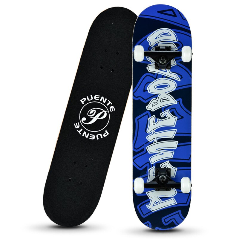 Skateboard Double Kicktail Cruiser Rocker Board Ma... – Grandado