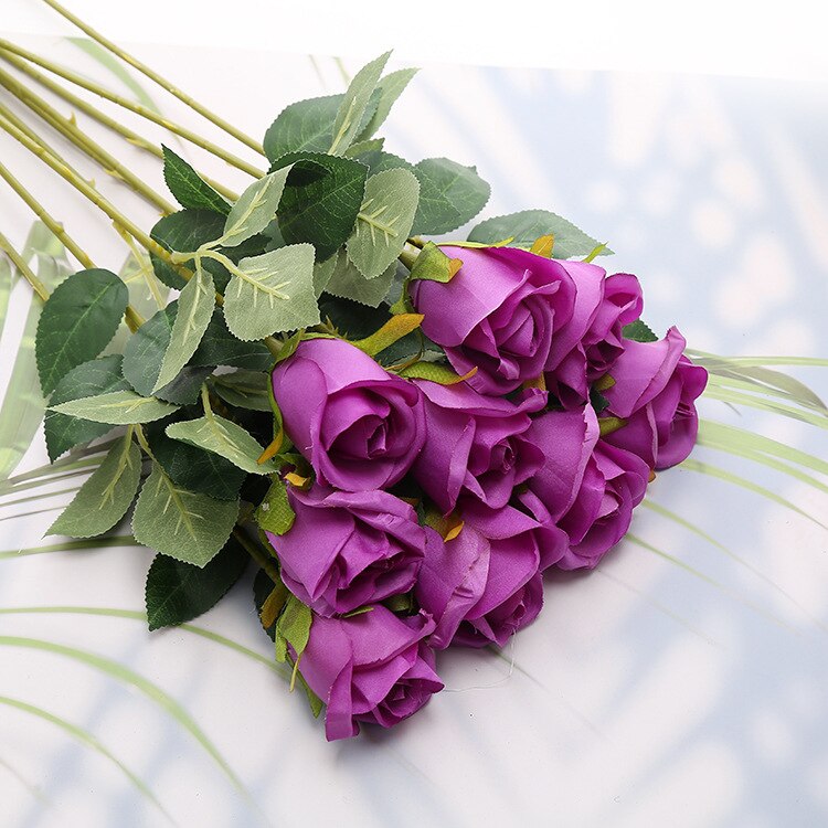 Artificial Rose Flowers Red Silk Roses with Stem F... – Grandado